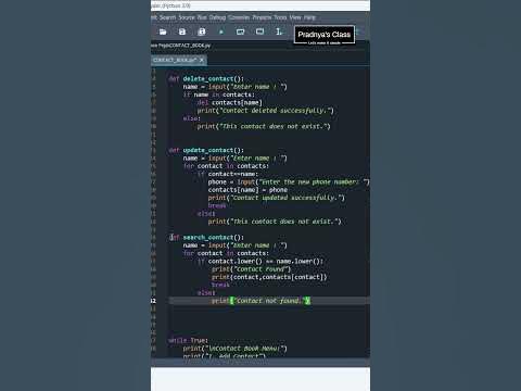 CONTACT BOOK in Python - Python Project 📕 #python #coding #programming - YouTube
