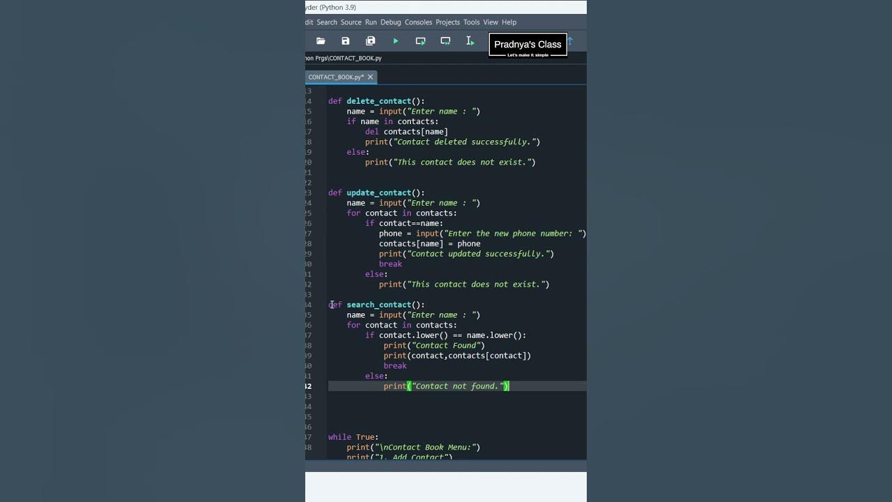 CONTACT BOOK in Python - Python Project 📕 #python #coding #programming ... CONTACT BOOK in Python - Python Project 📕 #python #coding #programming ...