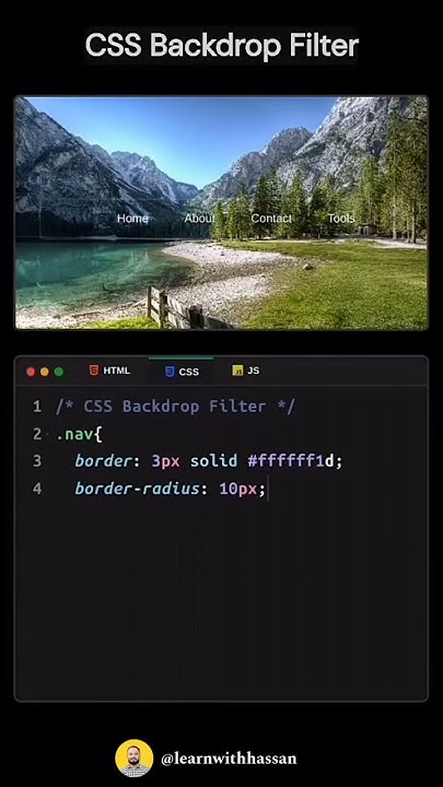 CSS Backdrop Filter... #shorts #shortsfeed #viralvideo #onlinework #etc #webdesign - YouTube