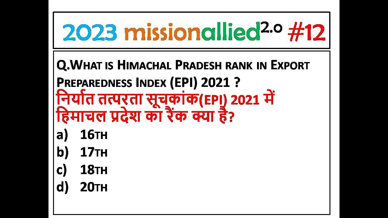 HIMACHAL PRADESH GK FOR SI JOA ALLIED SERVICES MOST IMPORTANT QUESTIONS ...
