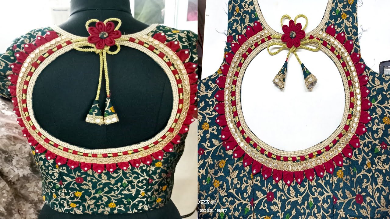 Blouse Designs Back Side / ब्लाउज का डिजाइन बनाने का आसान तरीका /blouse ...