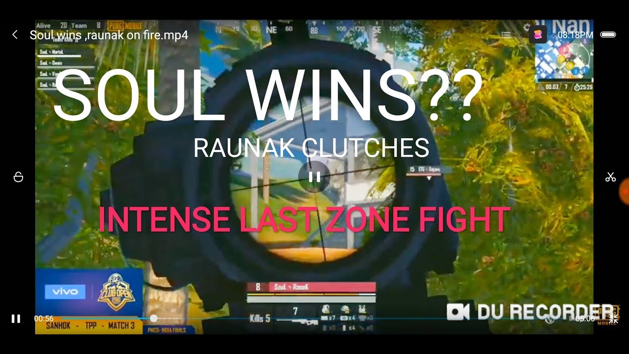 SOUL WINS,RAUNAK ON FIRE,MORTAL GIVES SUPPORT. | PMCO FINAL LAST CIRCLE ...