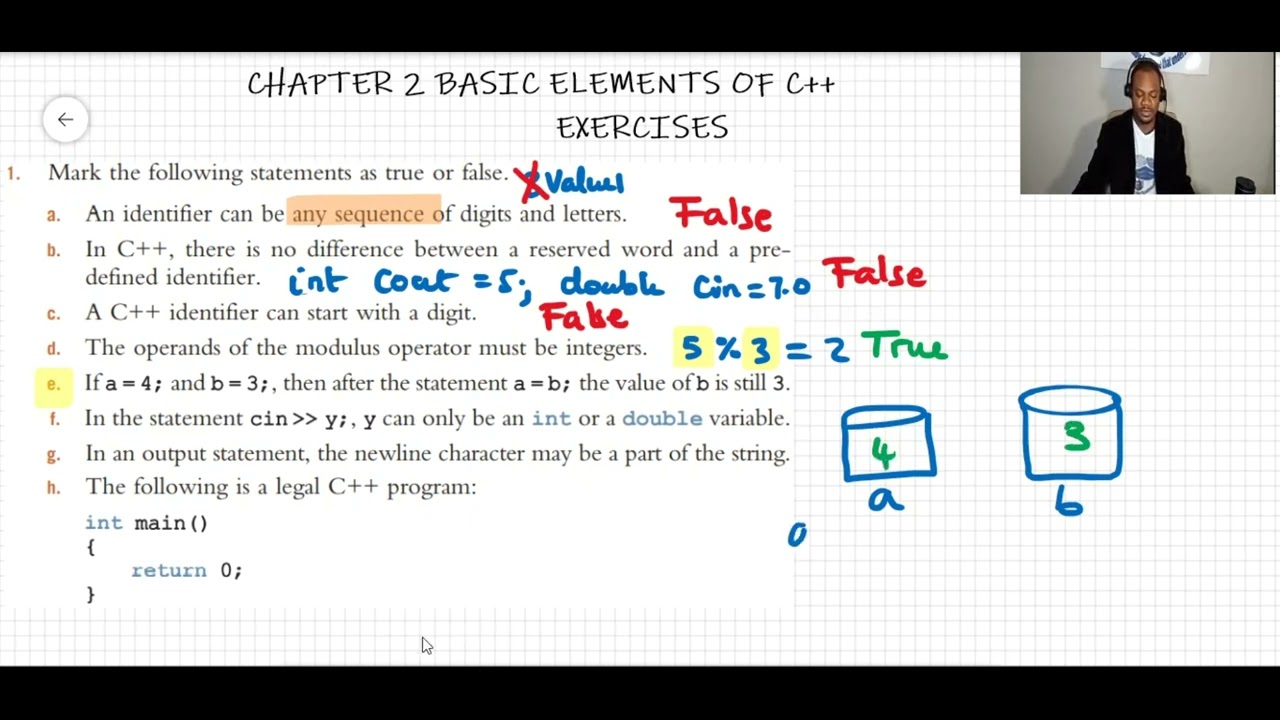 BASIC ELEMENTS OF C Exercises 2 ion 1 e D S Malik C BASIC ELEMENTS OF C Exercises 2 ion 1 e D S Malik C