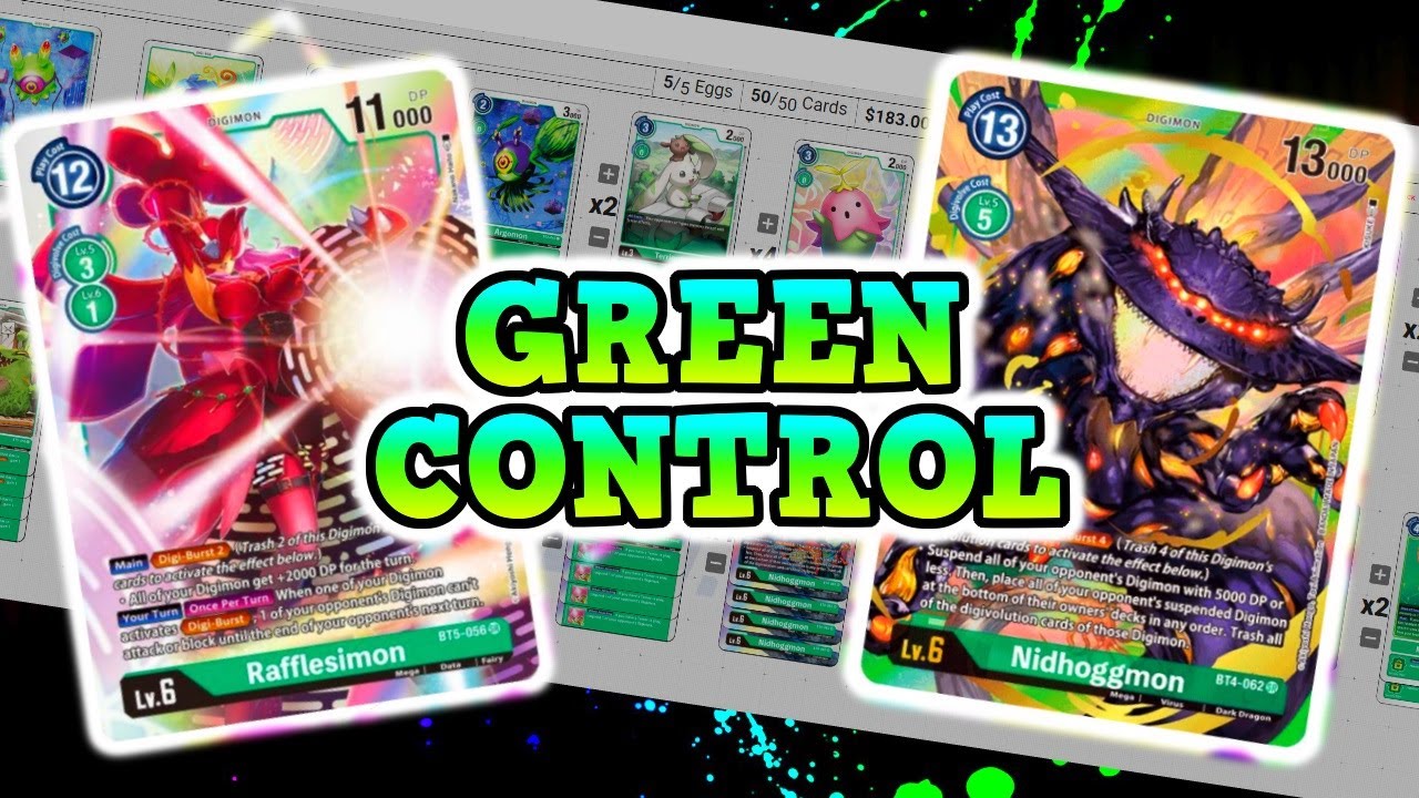 Digimon TCG (1st Place) Green Rafflesimon Deck Profile - BT5 - Digimon ...