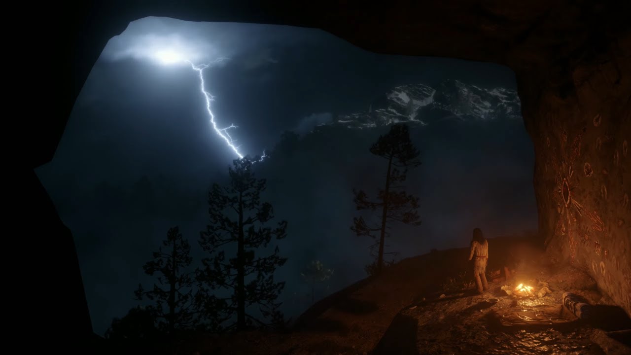 Thunderstorm Camping At Window Rock With Eagle Flies | RDR2 ASMR - YouTube