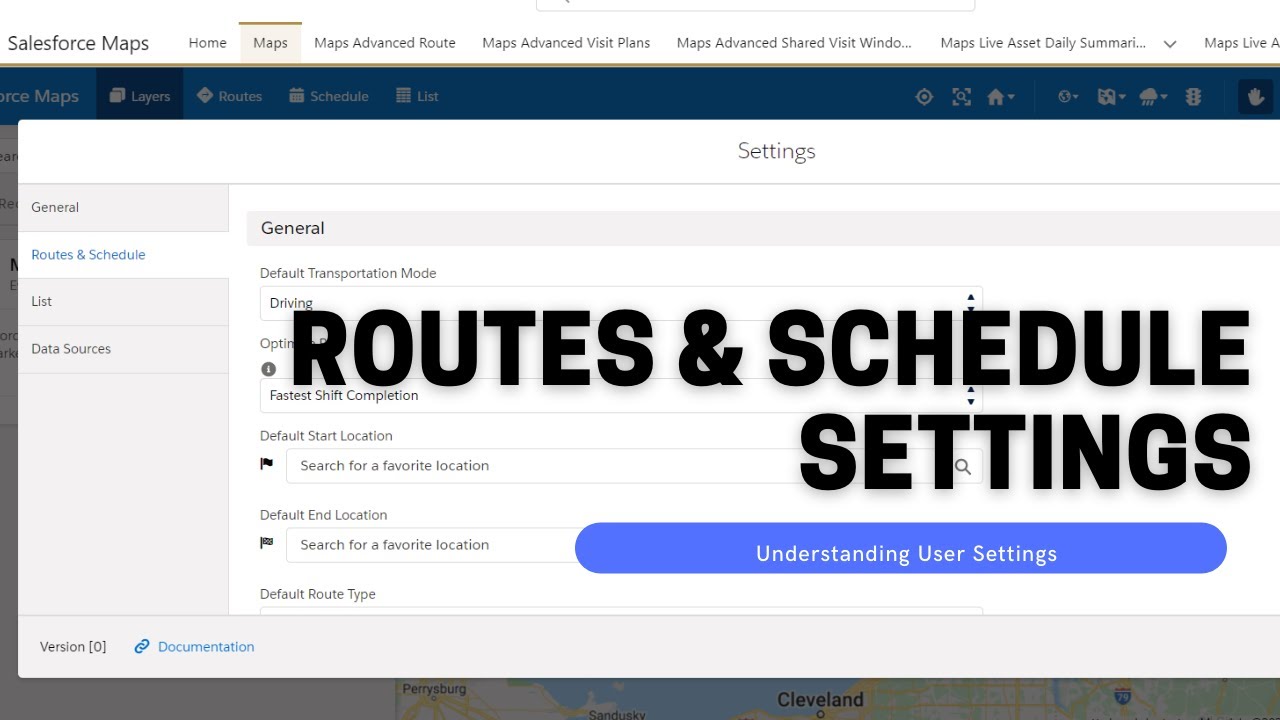 Salesforce Maps: Routes & Schedule Settings - YouTube