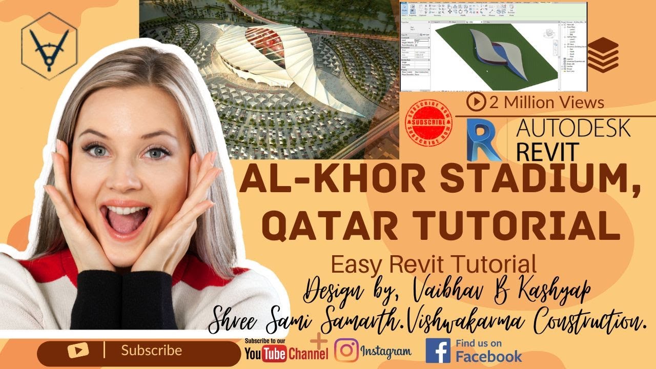 Al-Khor Stadium, Qatar Replica Exterior Design Tutorial (in Revit 2022 ...