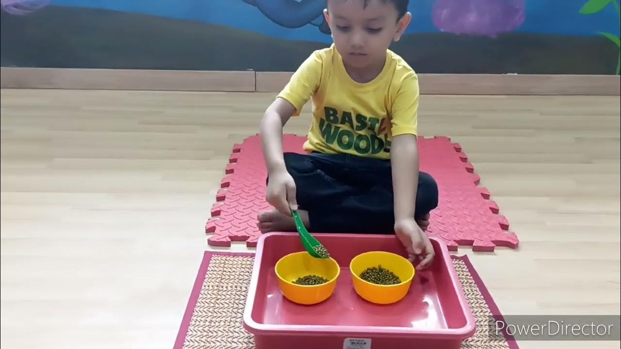 Exercises of Practical life - Spooning grains - YouTube