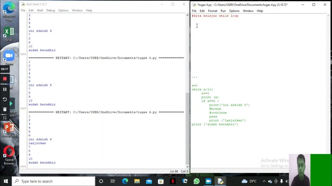 Program Python(belajar tentang while loop) - YouTube