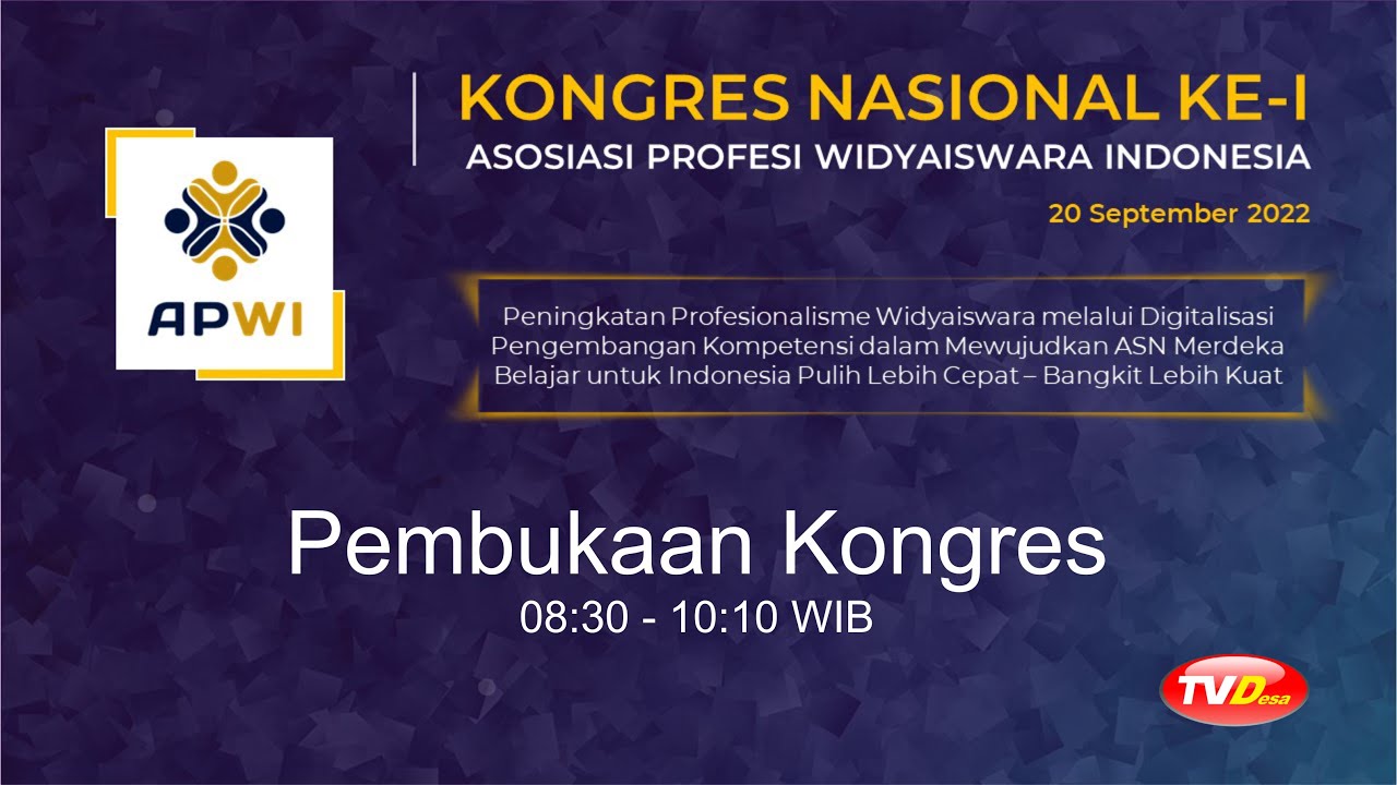 Pembukaan - KONGRES ke 1 APWI - YouTube