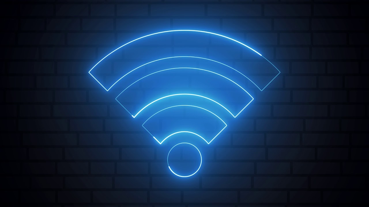 Wifi Hotspot icon Glowing Neon Lights animated background by Motion ...