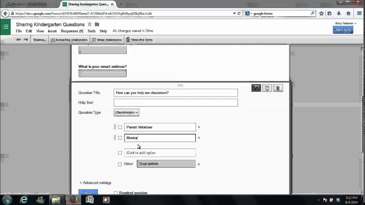 Using Google Forms for Parent Information - YouTube