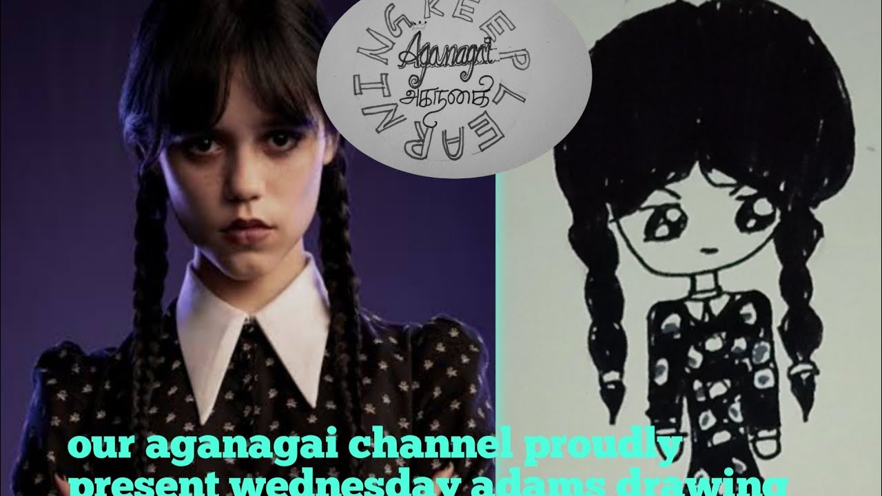 how to draw wednesday adams - YouTube