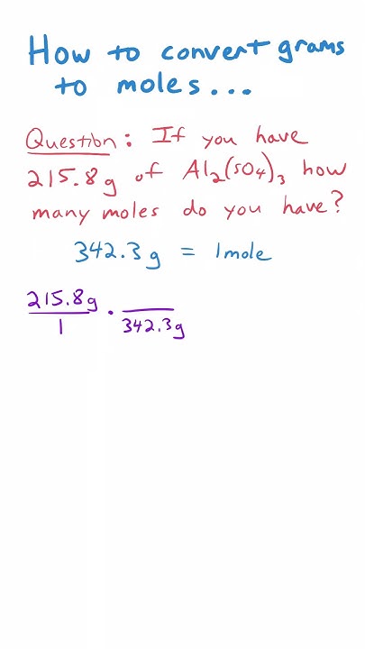 How to convert grams to moles in chemistry - YouTube