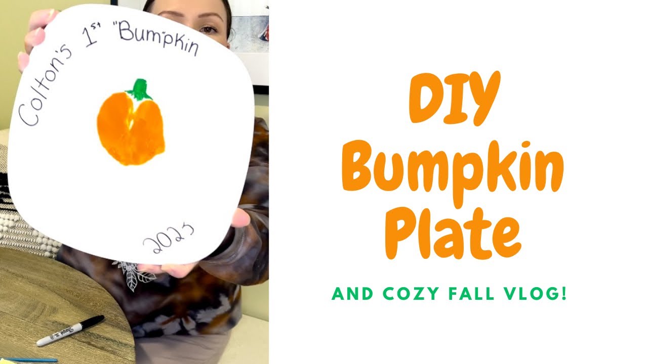 DIY Bumpkin Plate 🎃 Fall Baby Activity 🧡Mini Vlog! 🍂 - YouTube