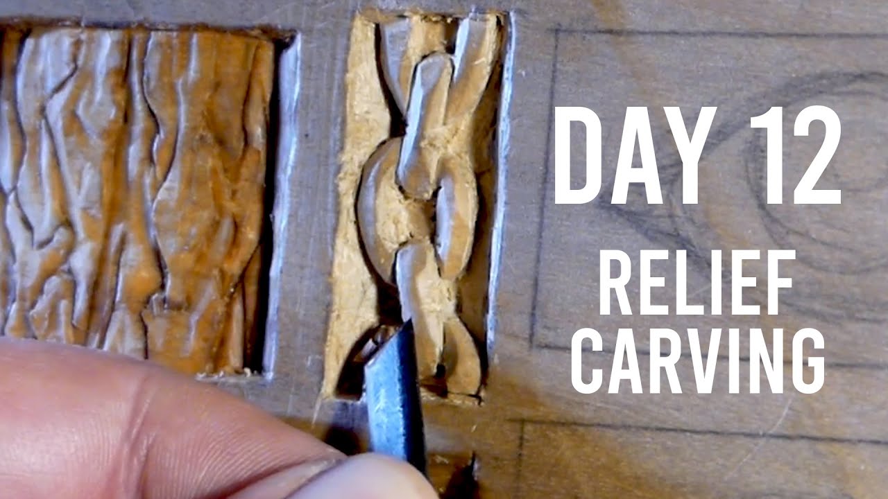 | Day 12 | How to Carve a Chain - 30 Days of Relief Wood Carving - YouTube
