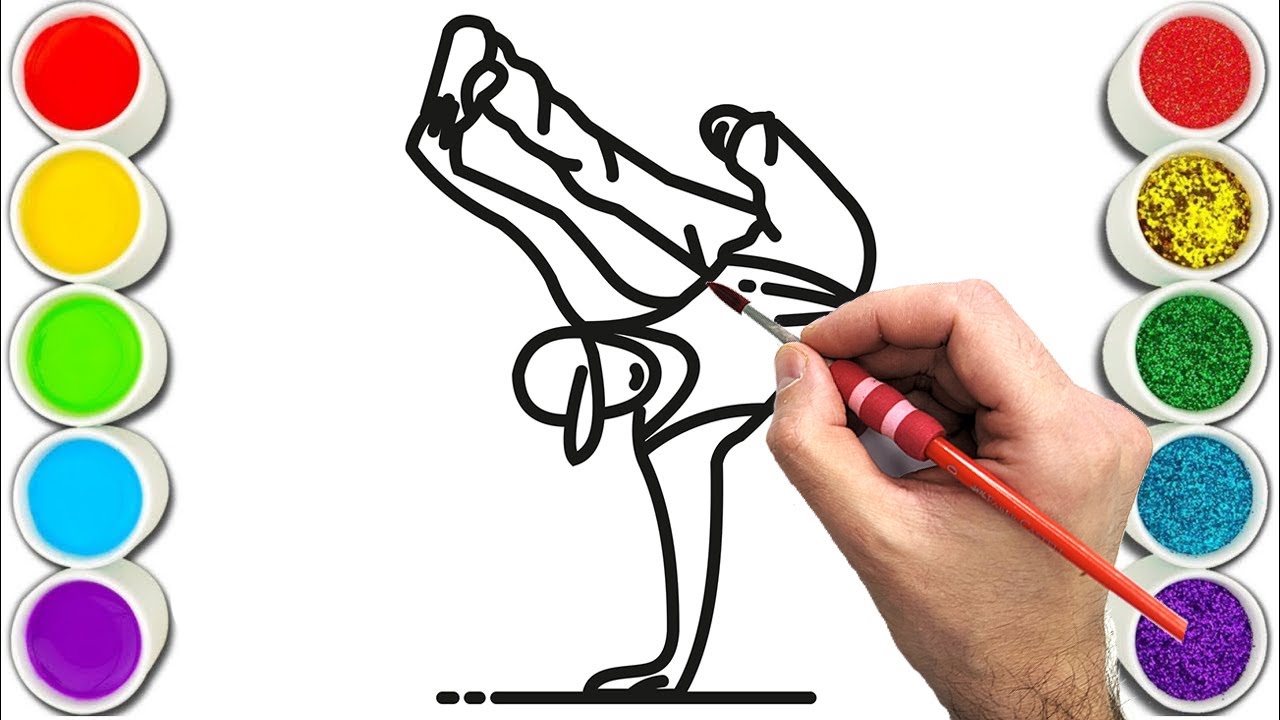 Hip Hop Dance Drawing, Painting & Coloring For Kids and Toddlers_ Child ...