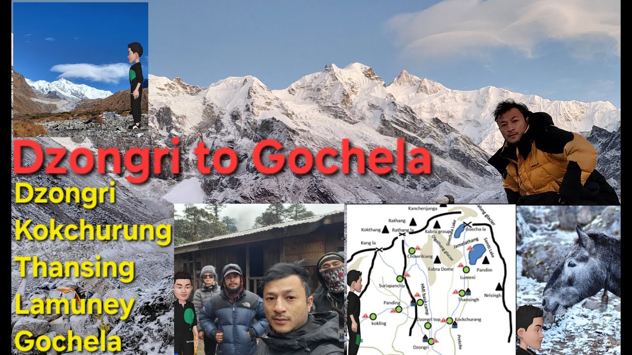 Dzongri to Gochela 12800 ft to 16400 ft. Yuksome to Gochela and back in ...