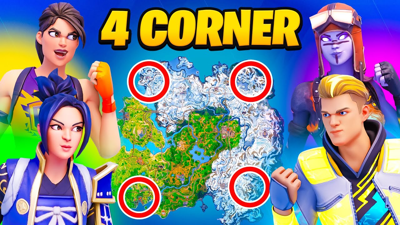 The Fortnite 4 Corner Challenge! (Chapter 5) - YouTube