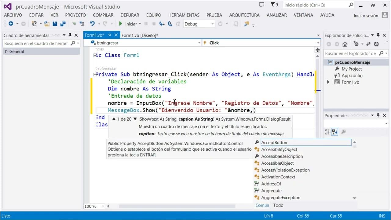 Messagebox E Inputbox Programación Visual Basic Net Youtube