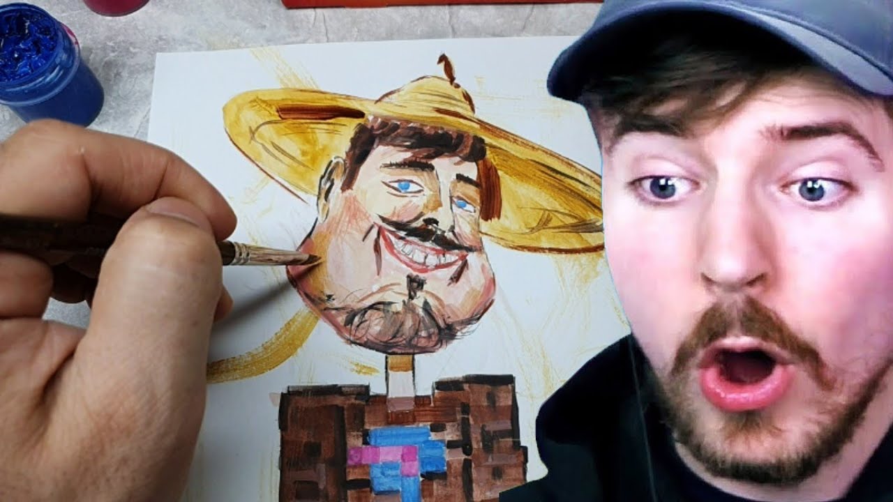 @MrBeast minecraft, mr beast caricature - YouTube