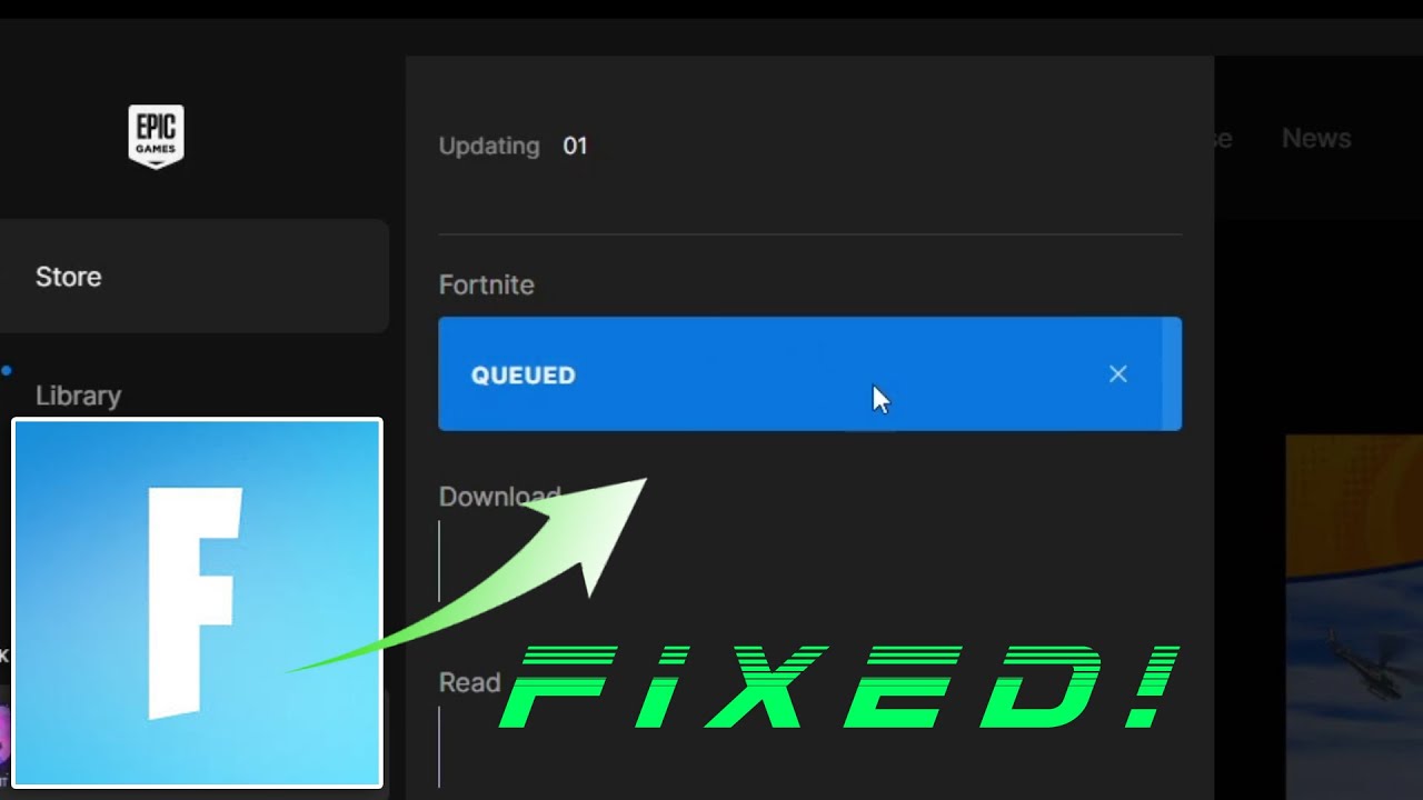 Fortnite update stuck on queued on epic games [Solved] - YouTube