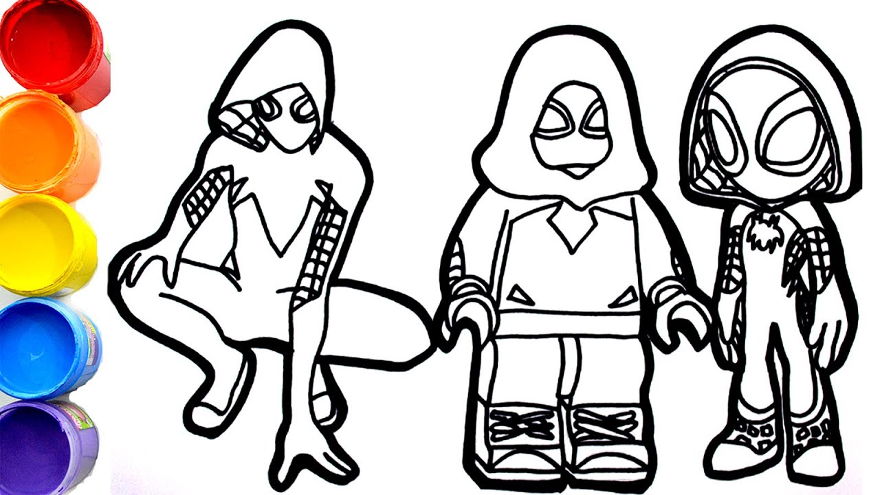 🔴How to draw Spider-Man: across the spider-verse - SPIDER GWEN, lego ...