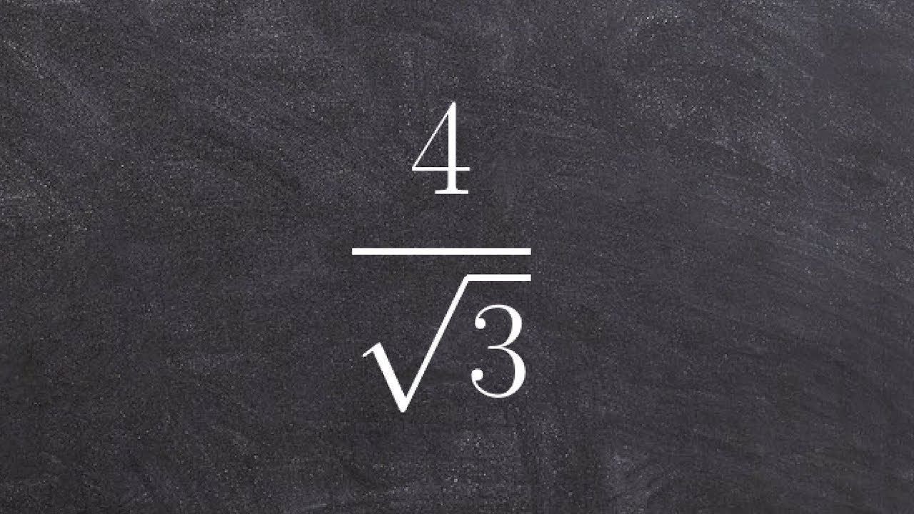 Rationalizing The Denominator With A Radical YouTube