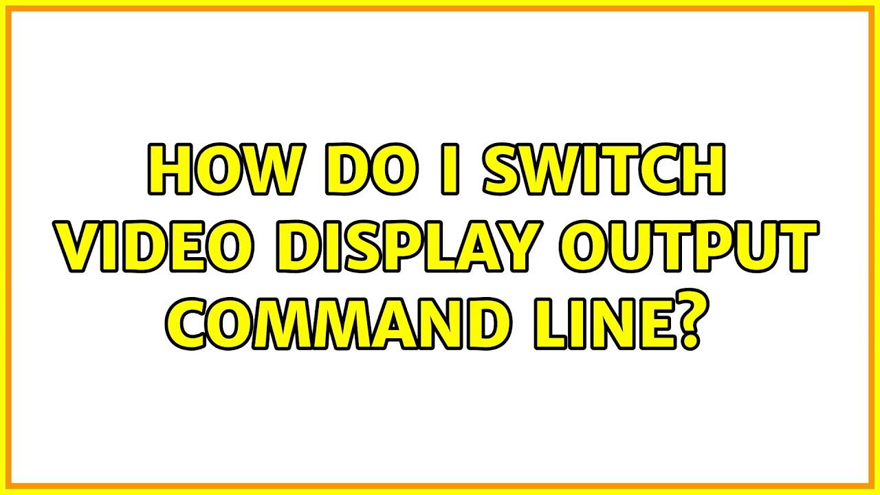 Ubuntu: How do i switch video display output command line? - YouTube