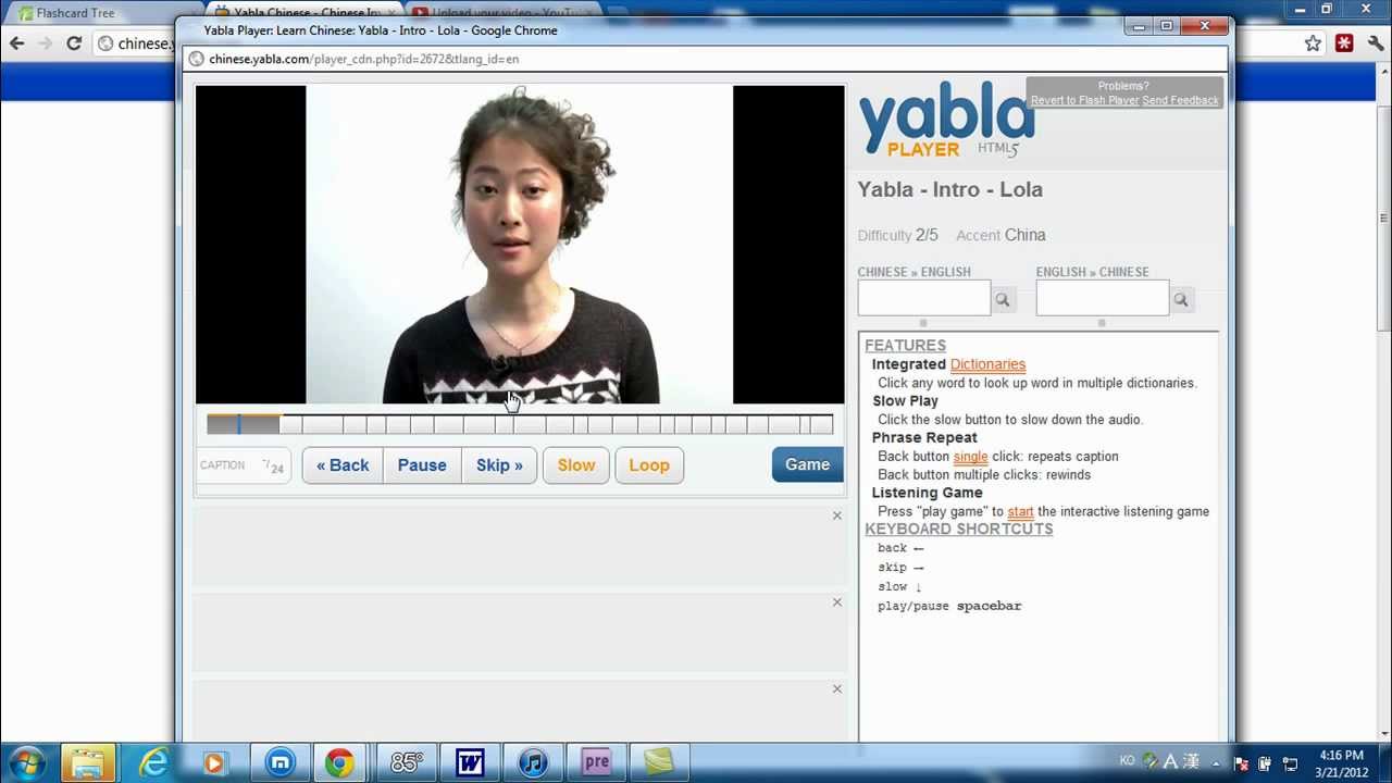 Yabla and Flashtree language sites - YouTube