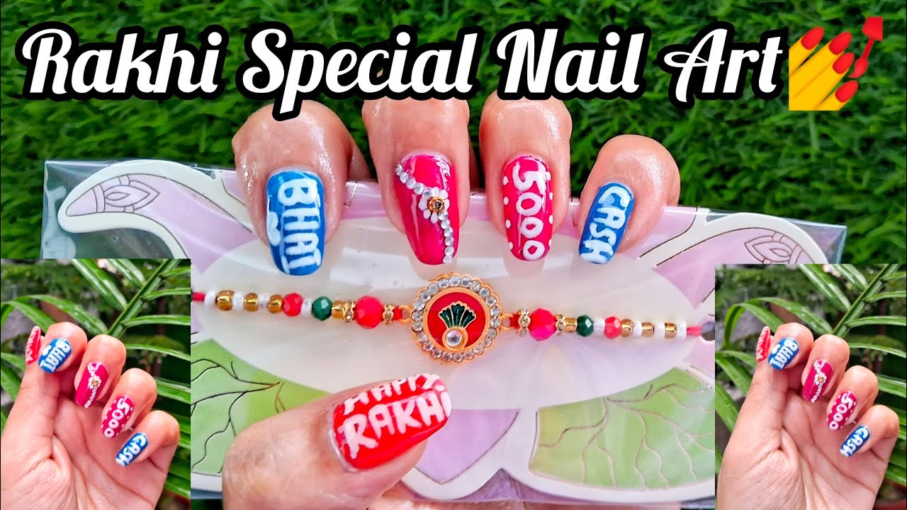 || Rakhi Special Cute Nail Art Design || Easy Nail Art || You Can Do At ...
