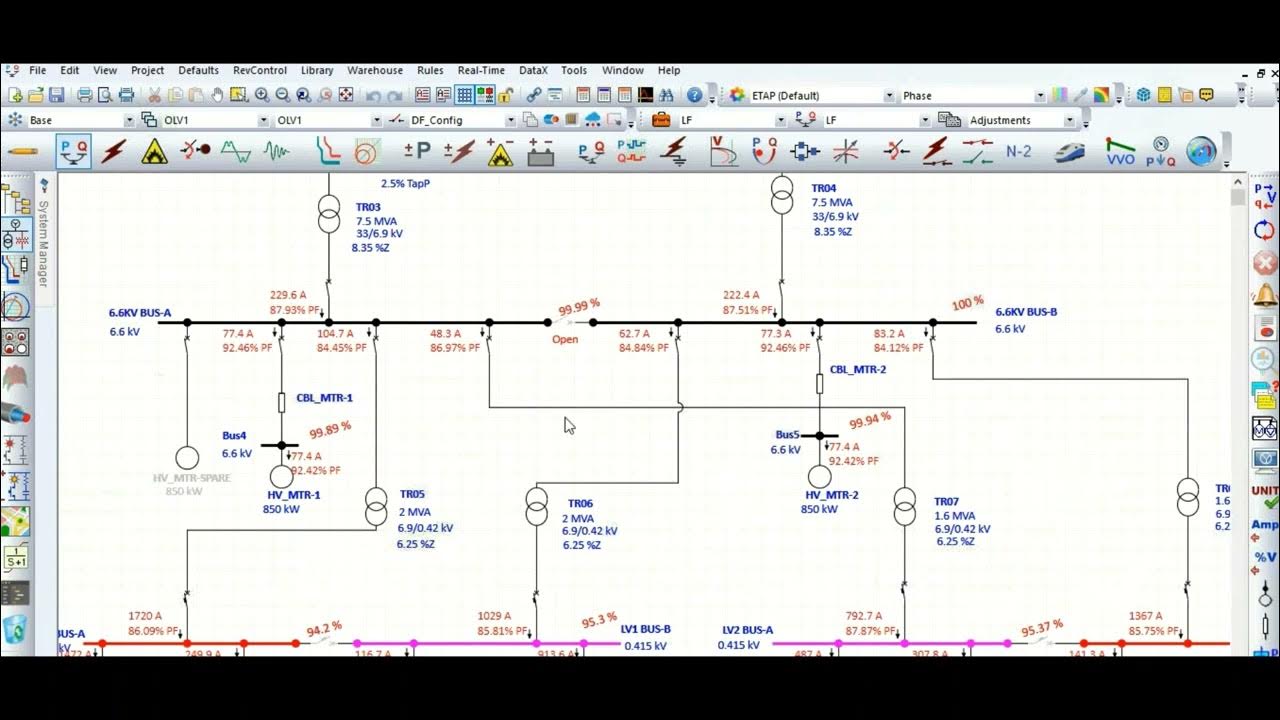 ETAP Study - Load Flow Analysis II How to Improve Bus Voltage Profile - YouTube