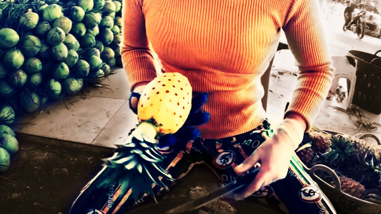 Pineapple Factory! Pineapple Cutting Skills - Thai Street Food - YouTube