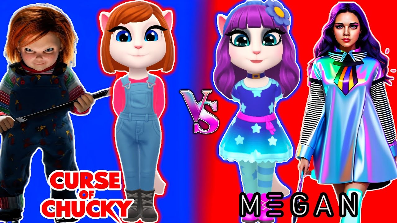 M3GAN scary doll 🦾🦿 Vs Chucky curse 🖤 My Talking Angela 2 Gameplay ...