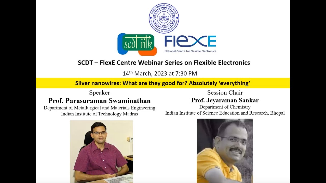 SCDT-FlexE Centre Webinar on silver nanowires - YouTube
