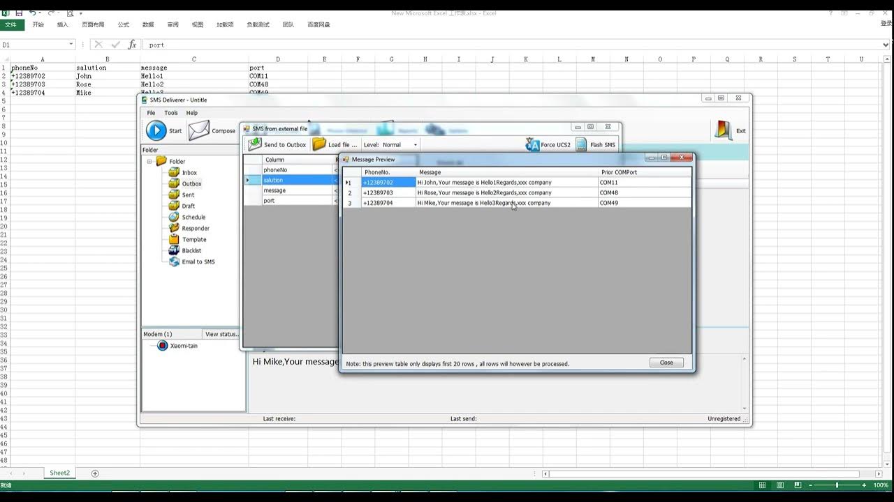 Using SMS Deliverer to send SMS from Excel - YouTube