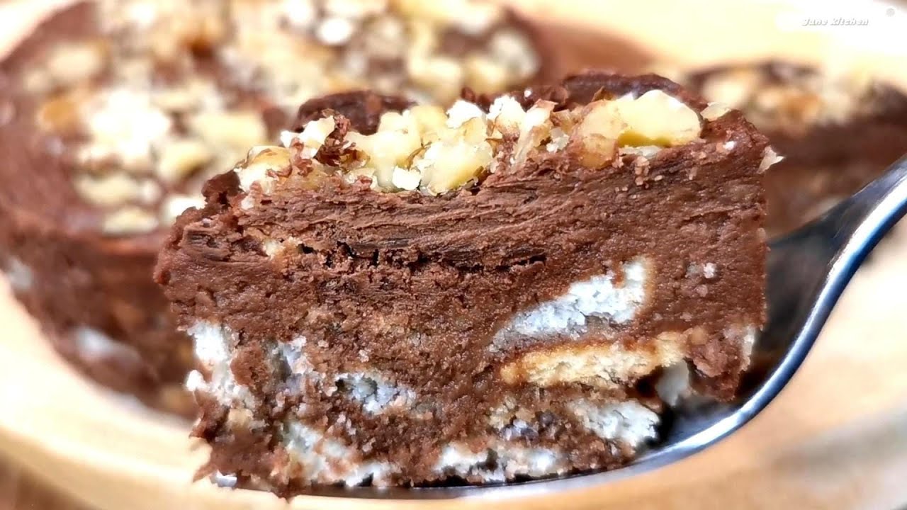 No Bake Cake 只有3種成分！免烤免蒸/沒有明膠｜5分鐘搞定即食！你每天都會做的簡單蛋糕食譜！非常好吃的巧克力酸奶蛋糕 ASMR ...