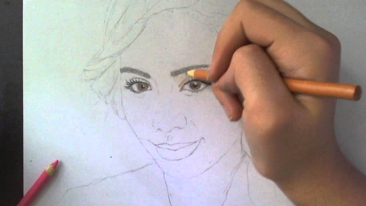 Quick Michelle Phan Portrait sketch w/ colored pencils! - YouTube