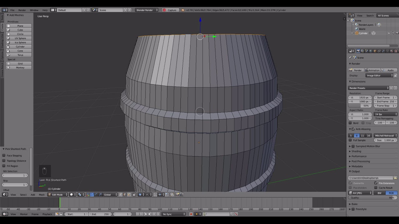 building and uv mapping a low poly barrel in blender - YouTube