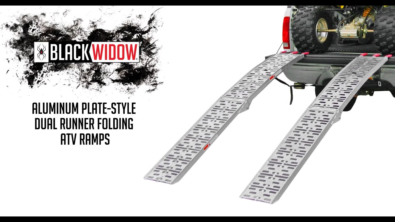 Black Widow Aluminum Plate Style Dual Runner Folding ATV Ramps - YouTube