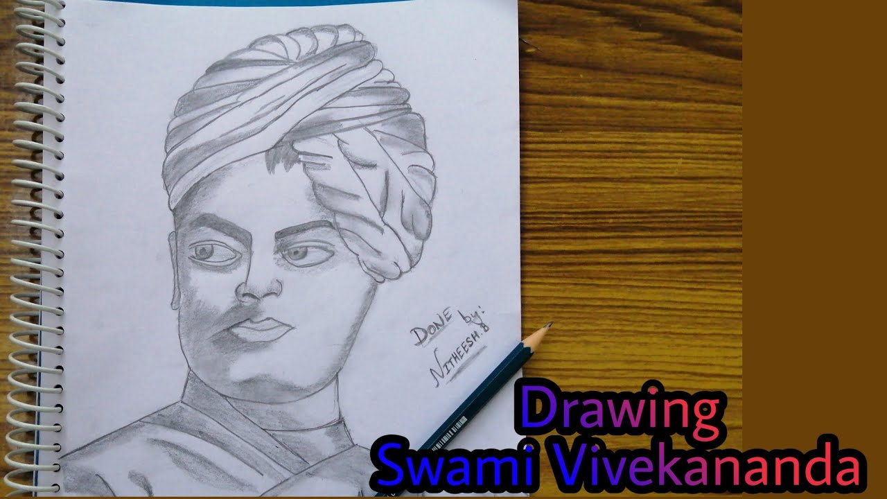 Drawing SWAMI VIVEKANANDA portrait //Pencil Sketch of SWAMI VIVEKANANDA ...