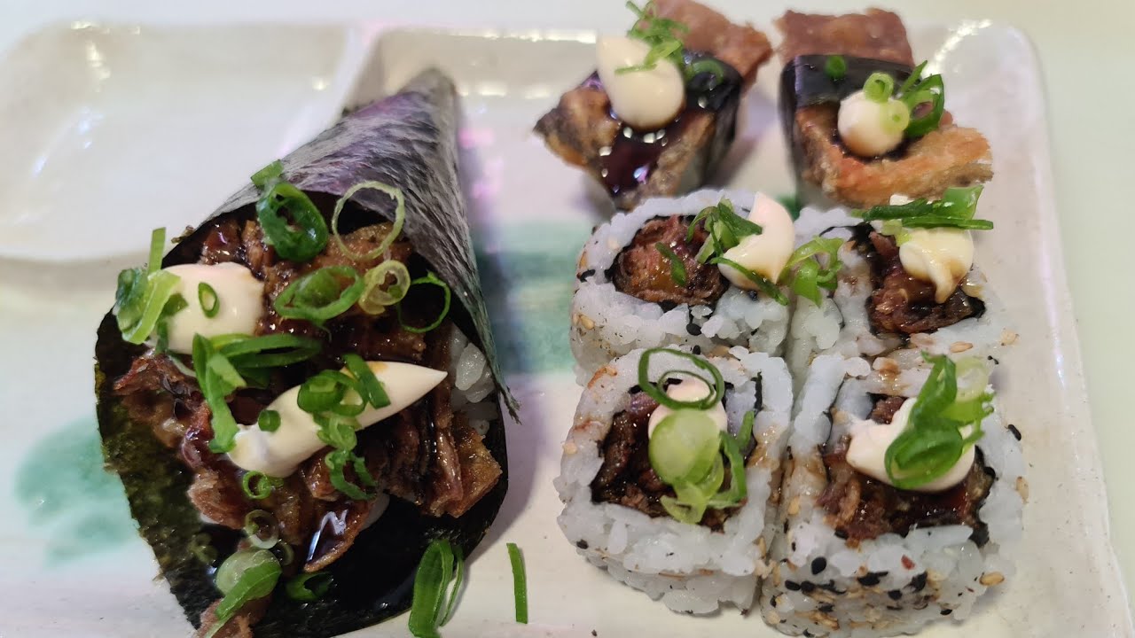 O melhor skin temaki e sushi de pele de salmão deliciosos - YouTube