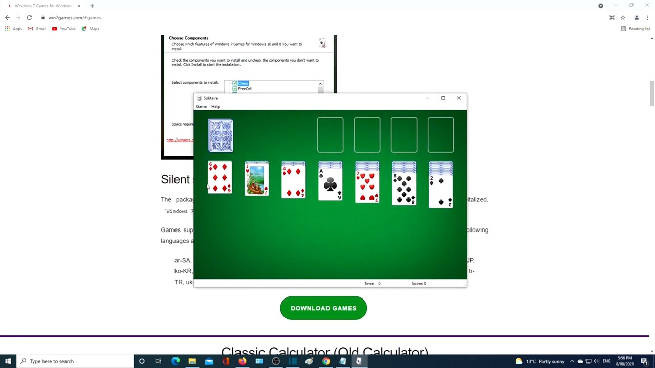 How to play Windows 7 games in Windows 10 and Windows 11 Solitaire ...