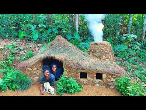 making a primitive grass hut in modern times 🏕️🏕️ - YouTube