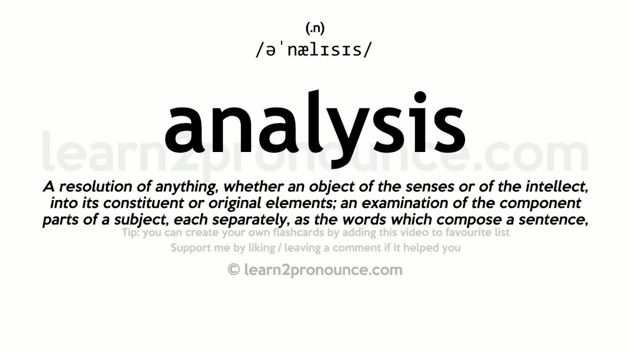 Pronunciation of Analysis | Definition of Analysis - YouTube