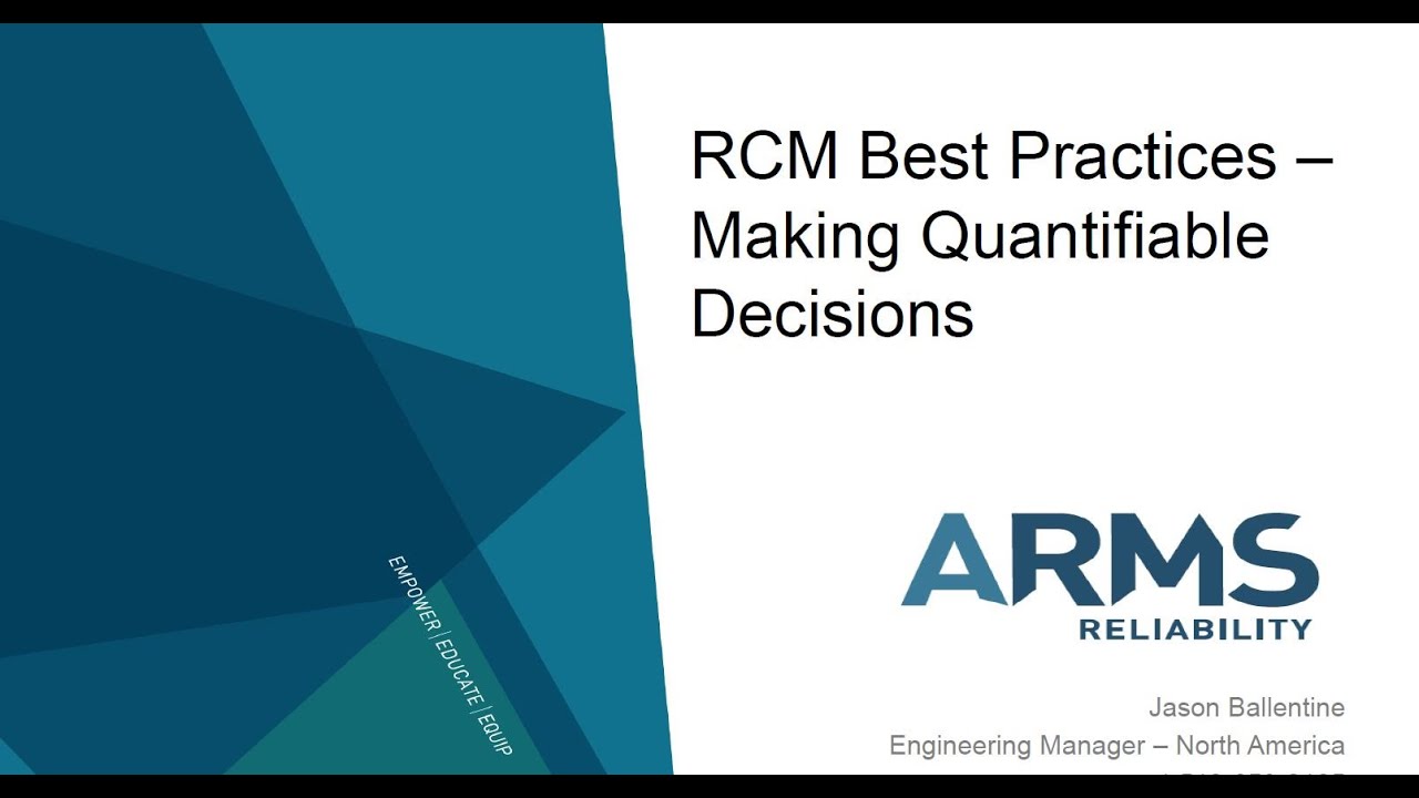 Webinar: RCM Best Practices - Making Quantifiable Decisions - YouTube