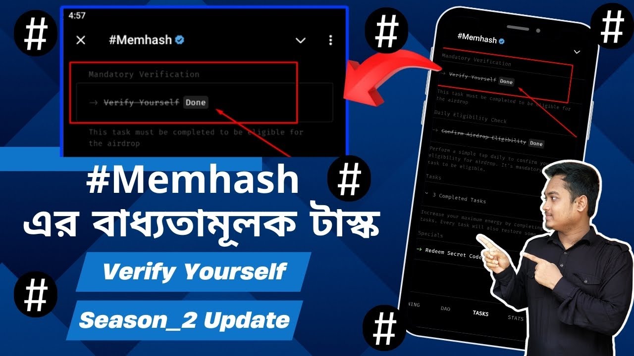 Verify Yourself Task in Memhash for Airdrop Eligibility | Memhash Airdrop Season 2 Update - YouTube