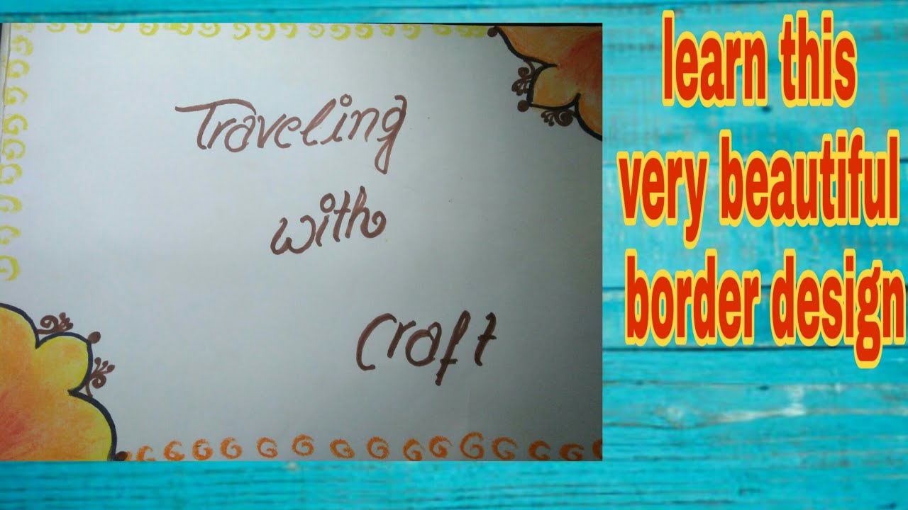 Border design/oil pastel/Diy border design for school projects - YouTube