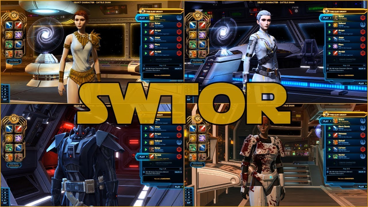 All of My SWTOR Characters! - YouTube