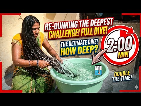 hair wash hot Desi Indian Vlog | Long hair Deep Dunk challenge | breath holding challenge hold
